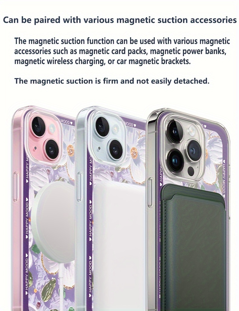 Magnetic Transparent Phone Case For Iphone 15/14/13/12/pro/promax ...