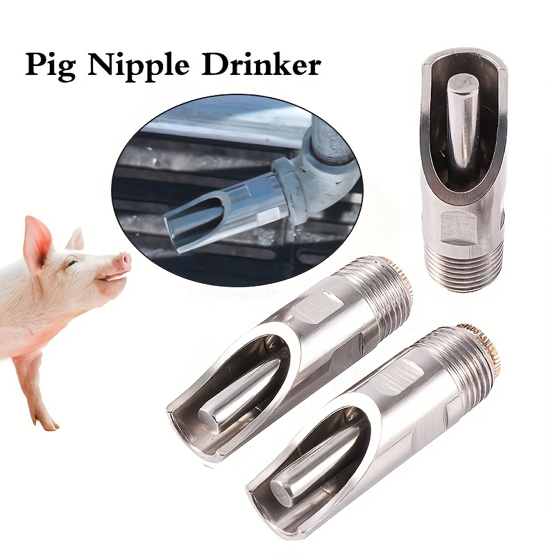 Stainless Steel 1/2pt Thread Pig Swine Drinker Waterer - Temu Australia