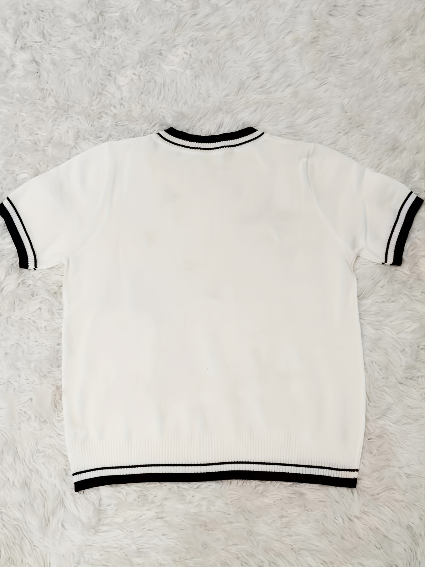 Color Block Crew Neck Pullover Sweater Casual Beaded Decor - Temu Australia