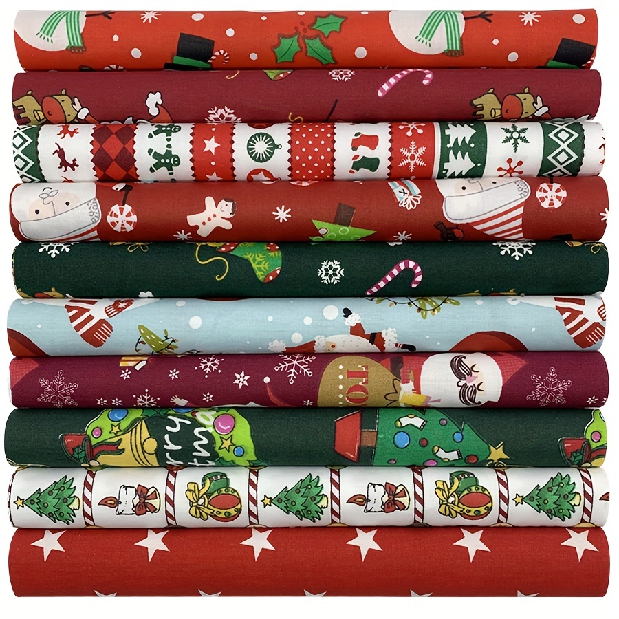 Popular 10pcs Festive Squares 24.99x24.99 cm Vibrant Holiday Themed Patterns Including Santa Reindeer DIY Pat
