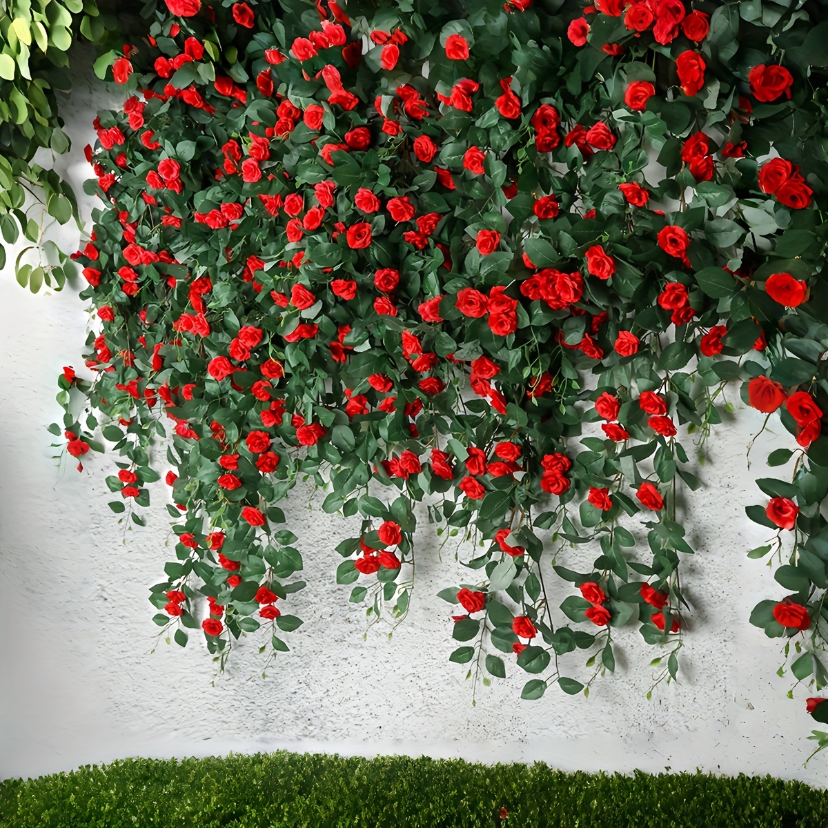 1pc Artificial Rose Garland Silk Hanging Rose Vine Plant For Home Wall ...