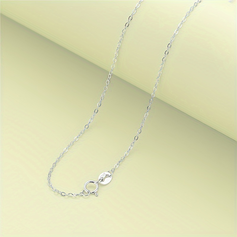925 Sterling Silver Thin Chain Necklace Simple Style Neck - Temu United ...