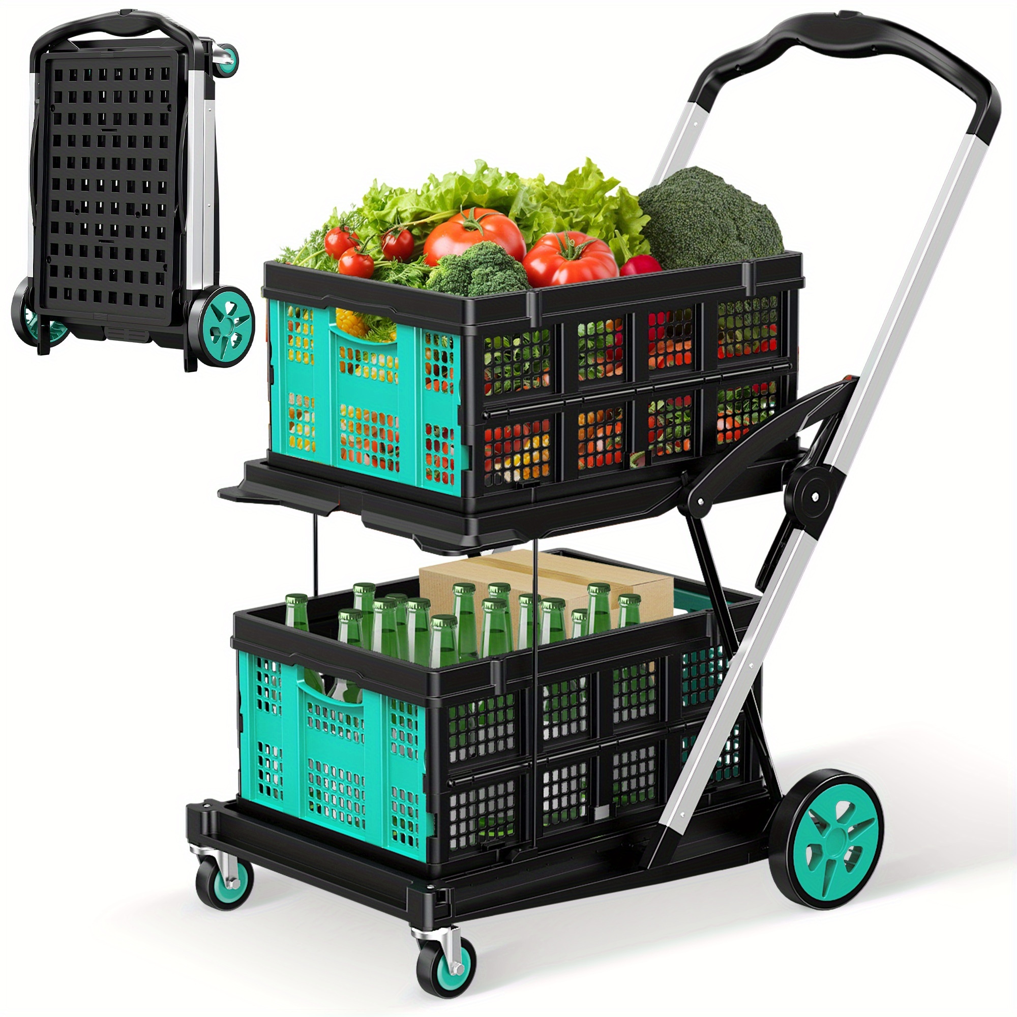 foldable shopping cart with wheels sold on Temu United States