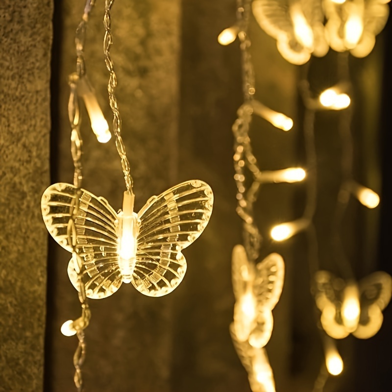 Solar Butterfly String Lights - 6.56ft 48led Fairy Lights, Plastic ...
