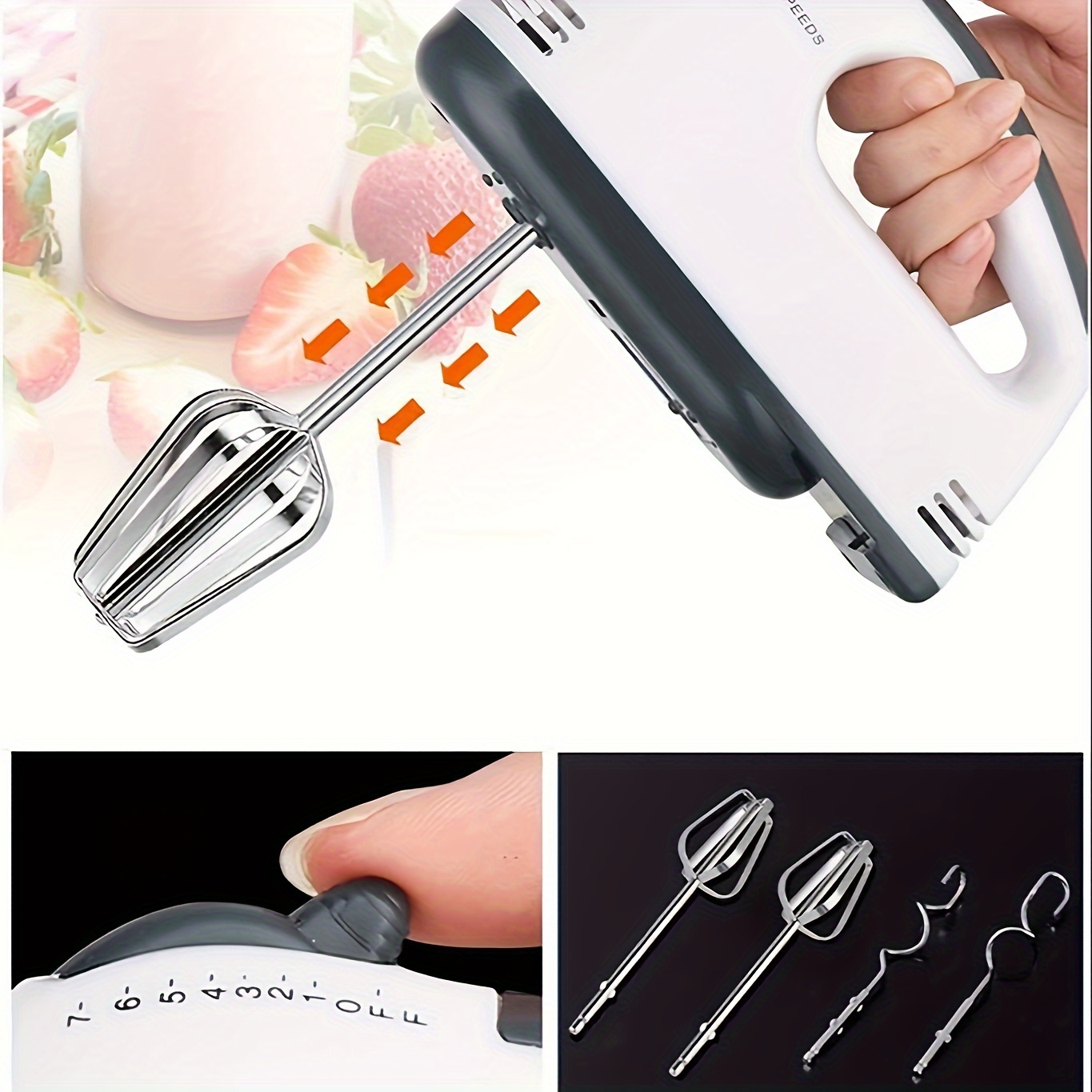 turbobeat high speed handheld electric mixer 15 speed Temu