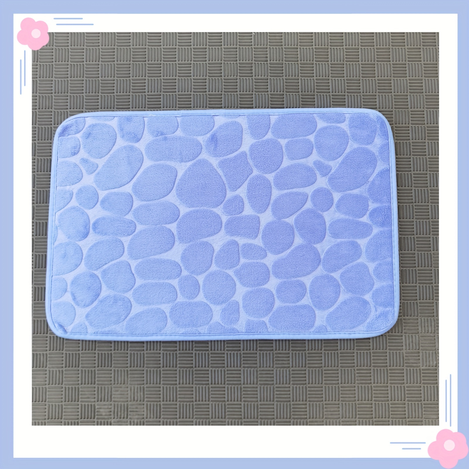 Soft Comfortable Memory Foam Bath Rug Cobblestone Embossed - Temu ...