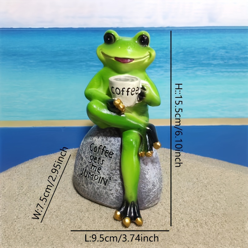 Charming Frog Rain Gauge Sculpture - Resin Garden Statue, Perfect For ...