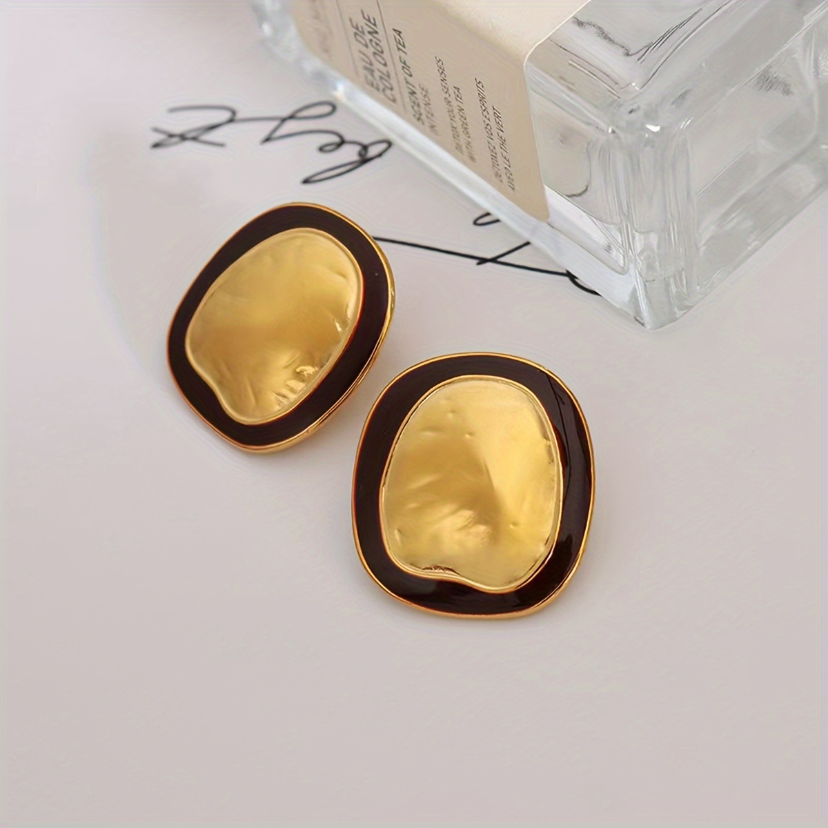 Irregular Glazed Geometric Stud Earrings Zinc Alloy 14k - Temu United ...