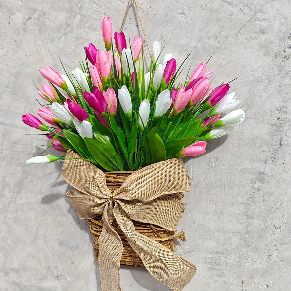 Tulip Wreath Basket Front Door Baskets Summer Spring - Temu Canada