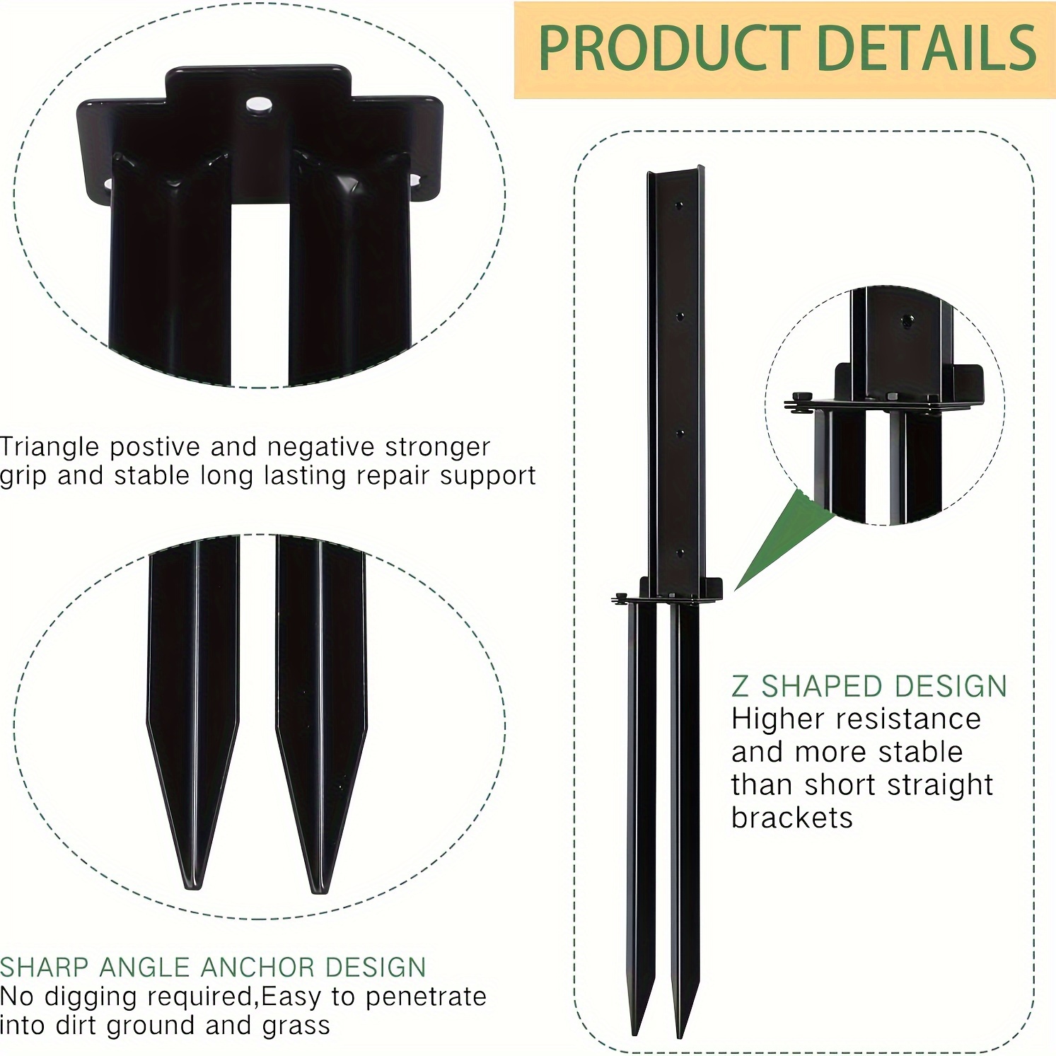 Metal Fence Post Repair Kit Heavy Duty Steel Fence Post - Temu Belgium