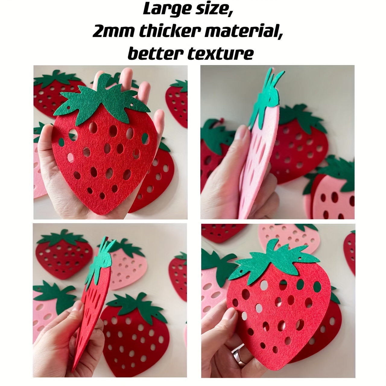 Pre string No Diy Required Felt Strawberry Banner Strawberry - Temu