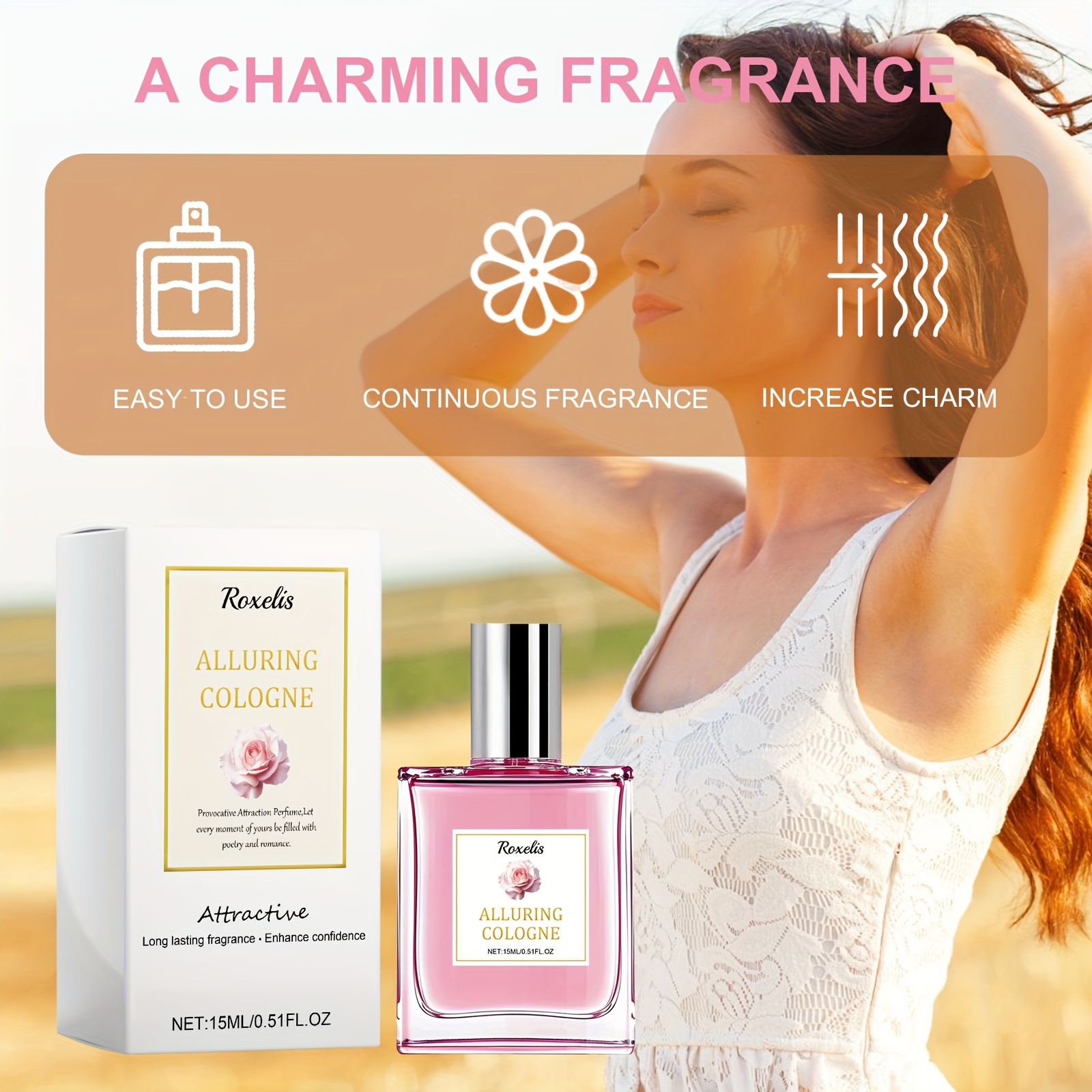 Elegant Rose Scented Perfume Women Long lasting Alcohol free - Temu