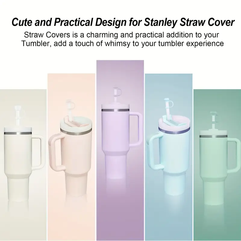 4pcs Straw Covers For Stanley Cup Tumblers, 0.4in Silicone Straw Topper ... 4pcs Straw Covers For Stanley Cup Tumblers, 0.4in Silicone Straw Topper ...