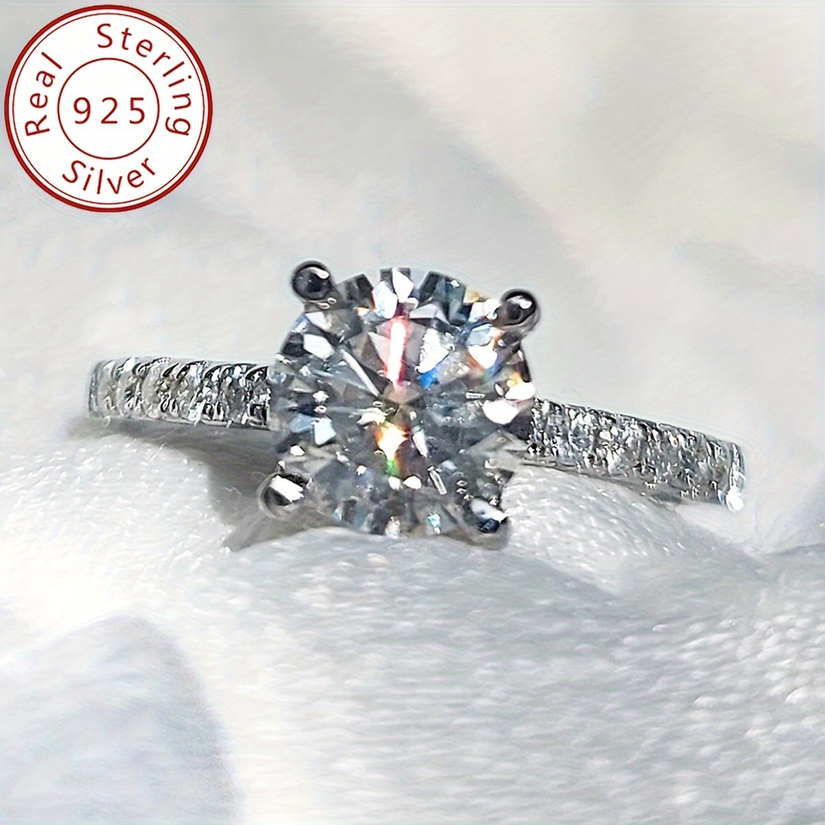 Sparkle Moissanite Engagement Ring Wedding Band Women 925 - Temu Ireland