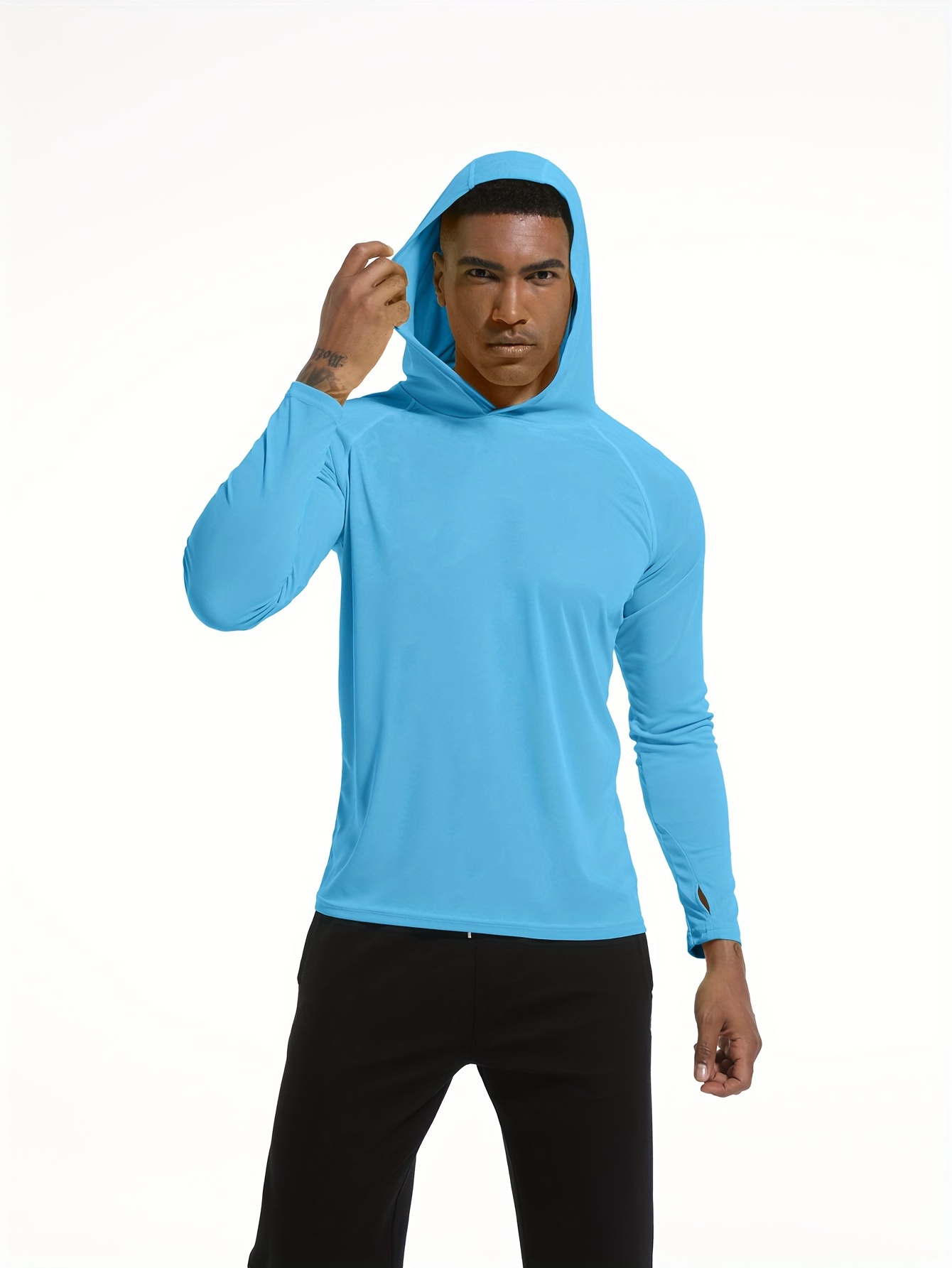 s Long sleeved Hooded Sun Protection Shirt To Prevent Rashes For Fishing SPF Running UV Shirt Lightweight T shirt