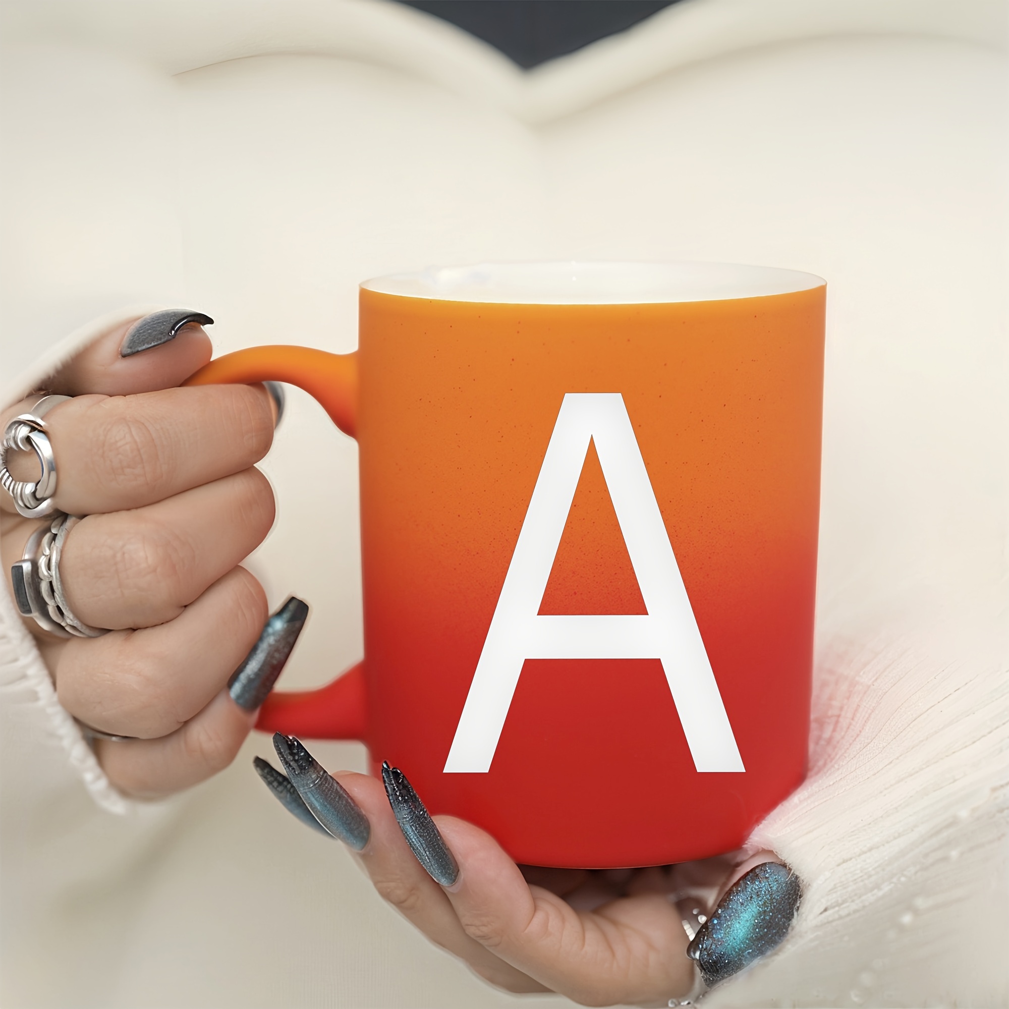 Alphabet Coffee Mug Ceramic Coffee Cups Red Yellow Gradient - Temu ...