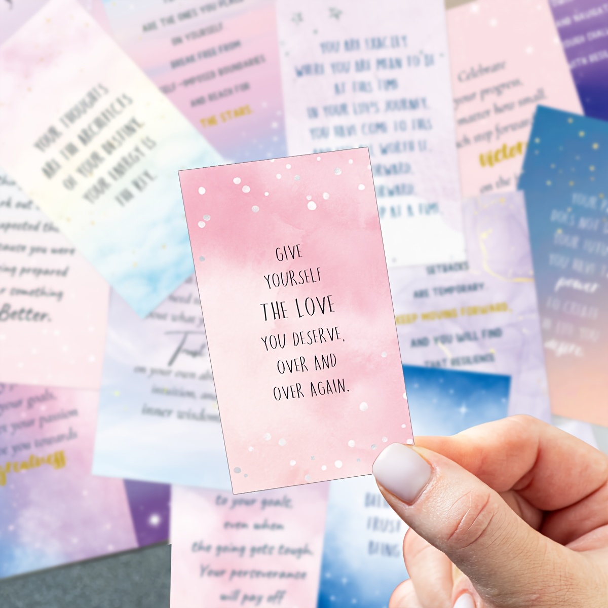 inspirational quote cards sold on Temu United States