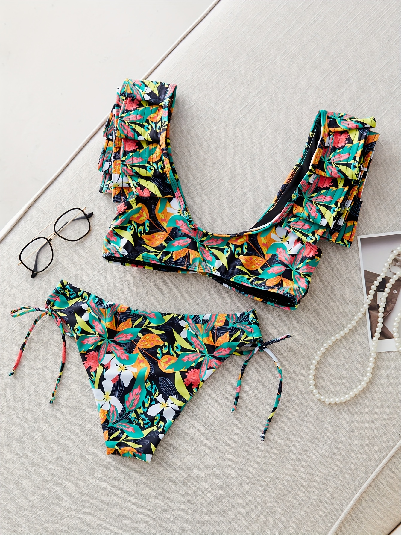 ყვავილებიანი პრინტიანი დახვეული V ყელიანი шнуровка 2 ცალიანი - Temu Georgia