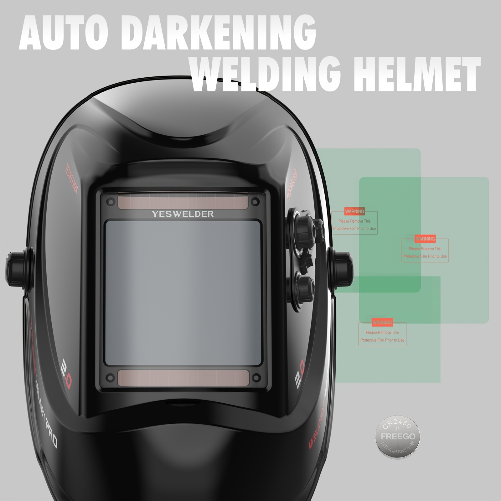 Auto Darkening Pancake Welding Hood