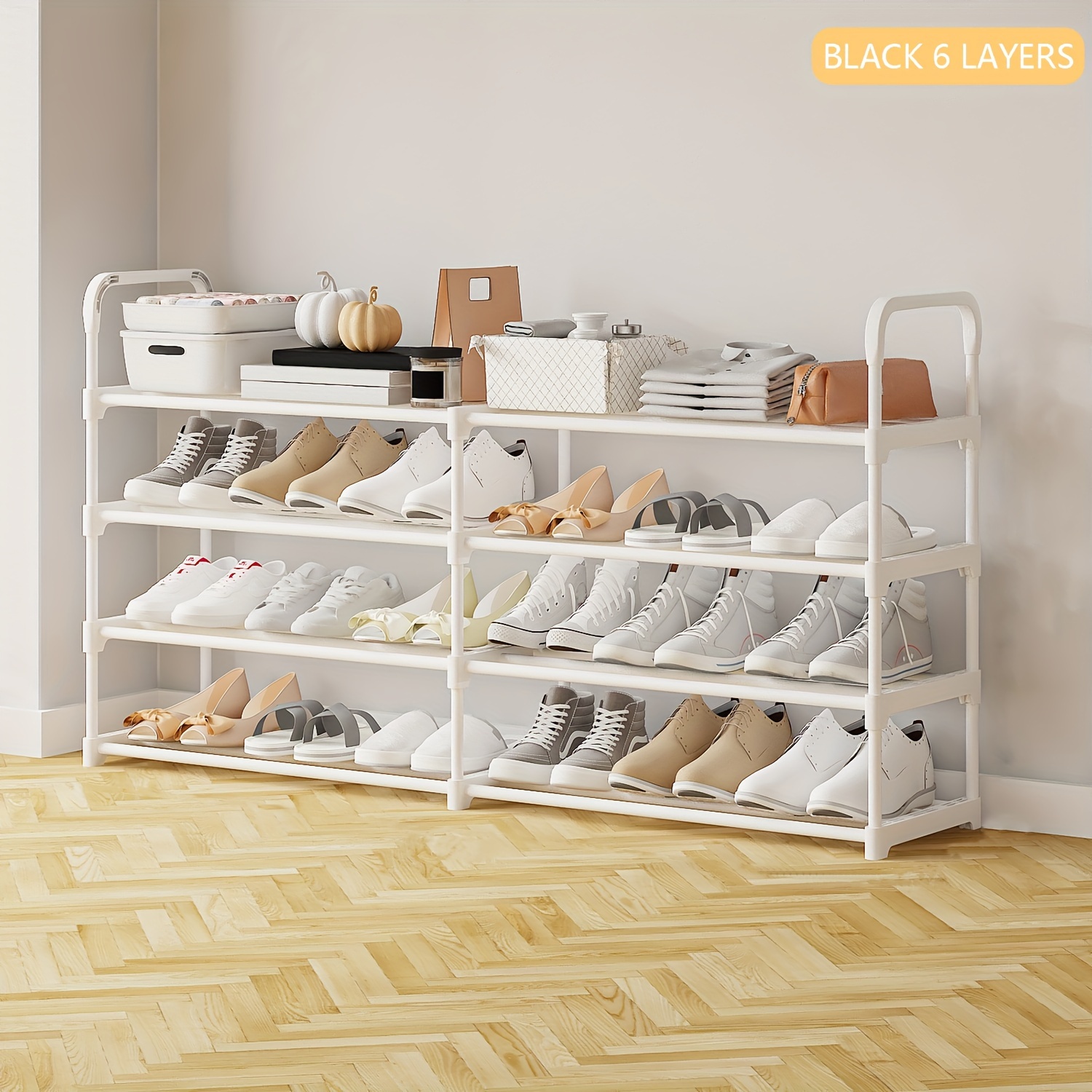 2 Rows Shoe Storage Rack Reinforced Widened Shoe Rack Multi - Temu New ...