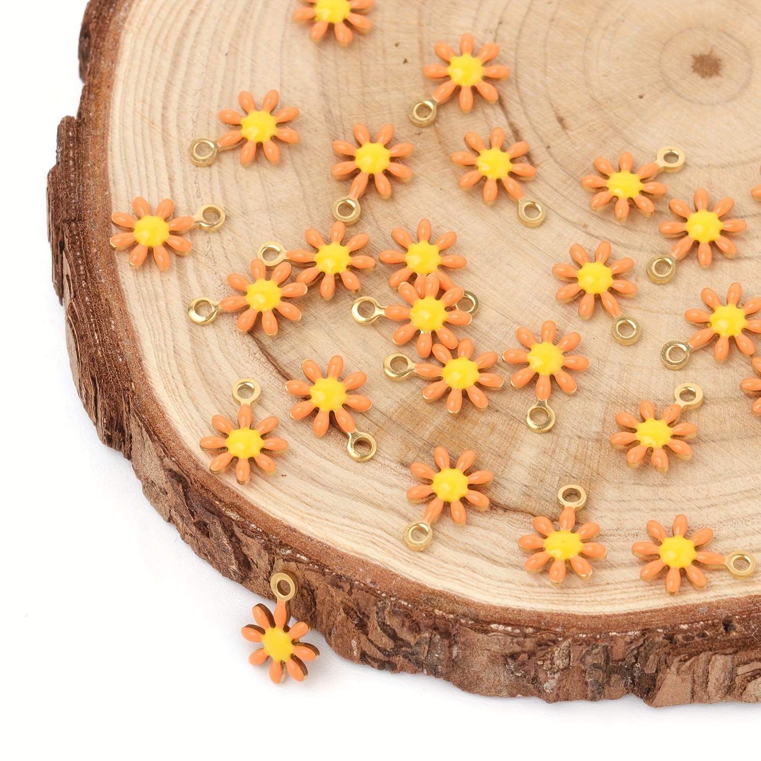 Stainless Steel Single Hole Daisy Shape Charm Pendant - Temu United Kingdom