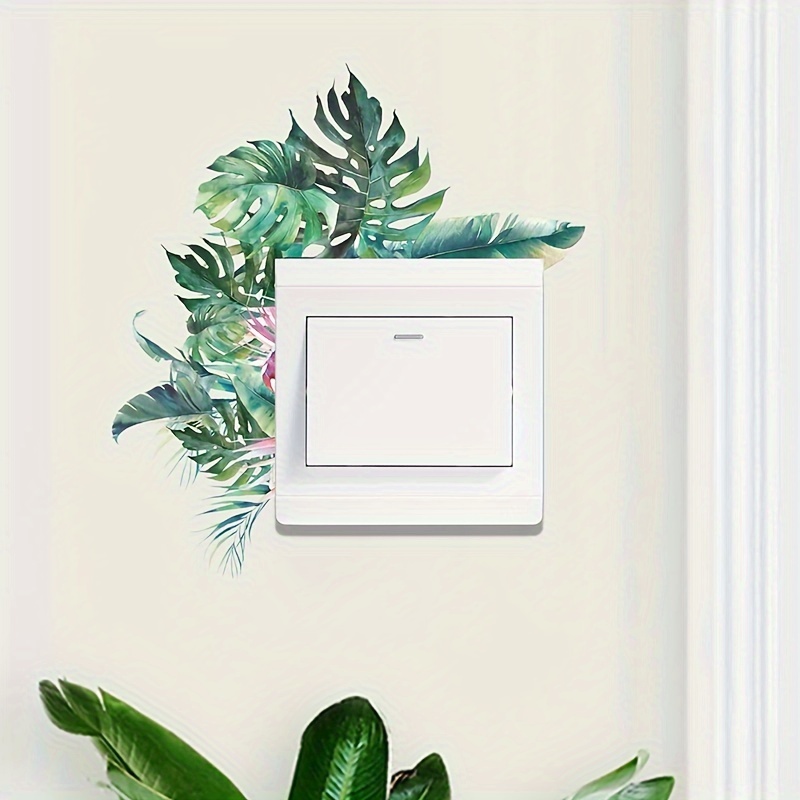 Green Plant Flower Switch Sticker Bedroom Living Room - Temu Ireland