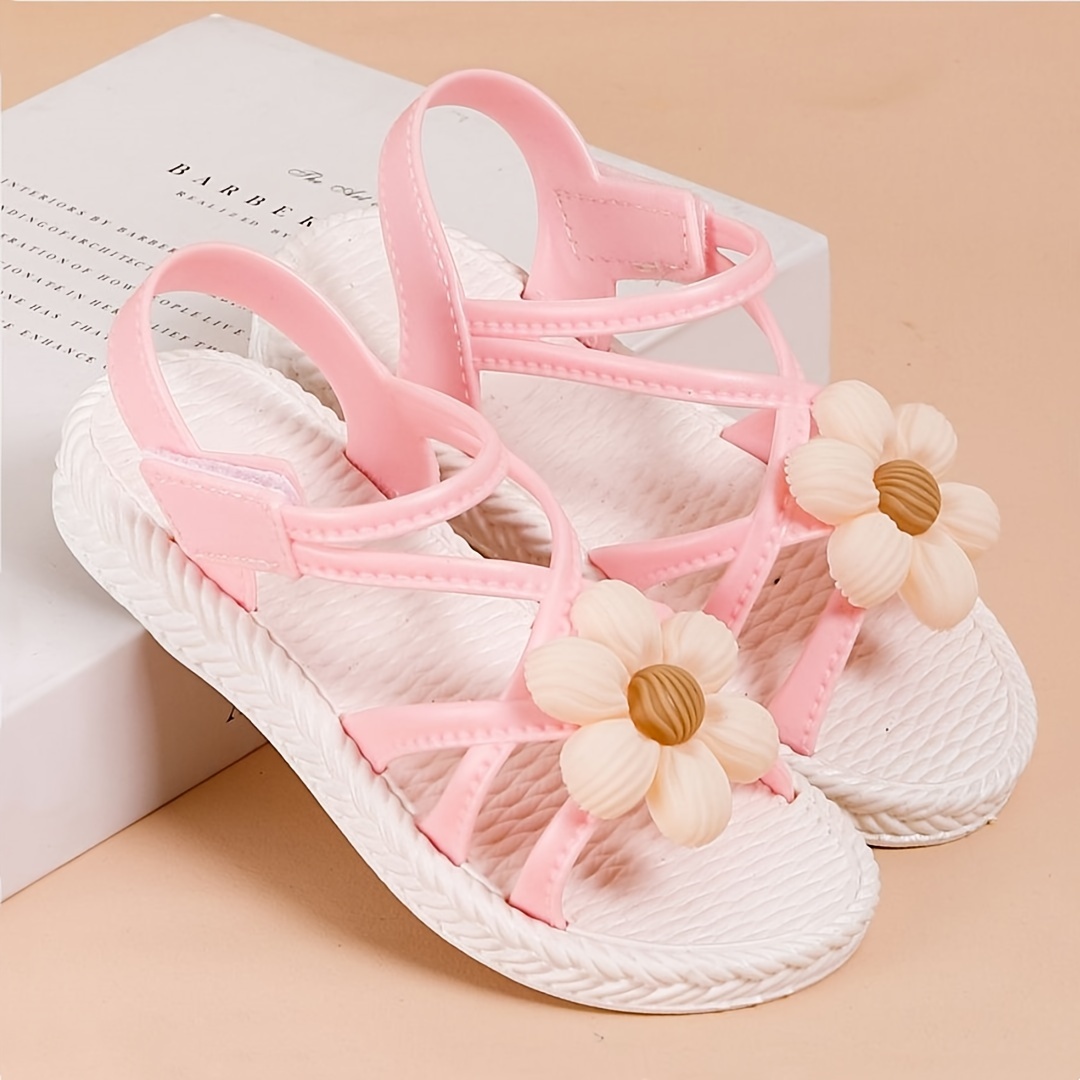 Jiageya Trendy Cute Flower Decor Open Toe Sandals Girls - Temu United Kingdom
