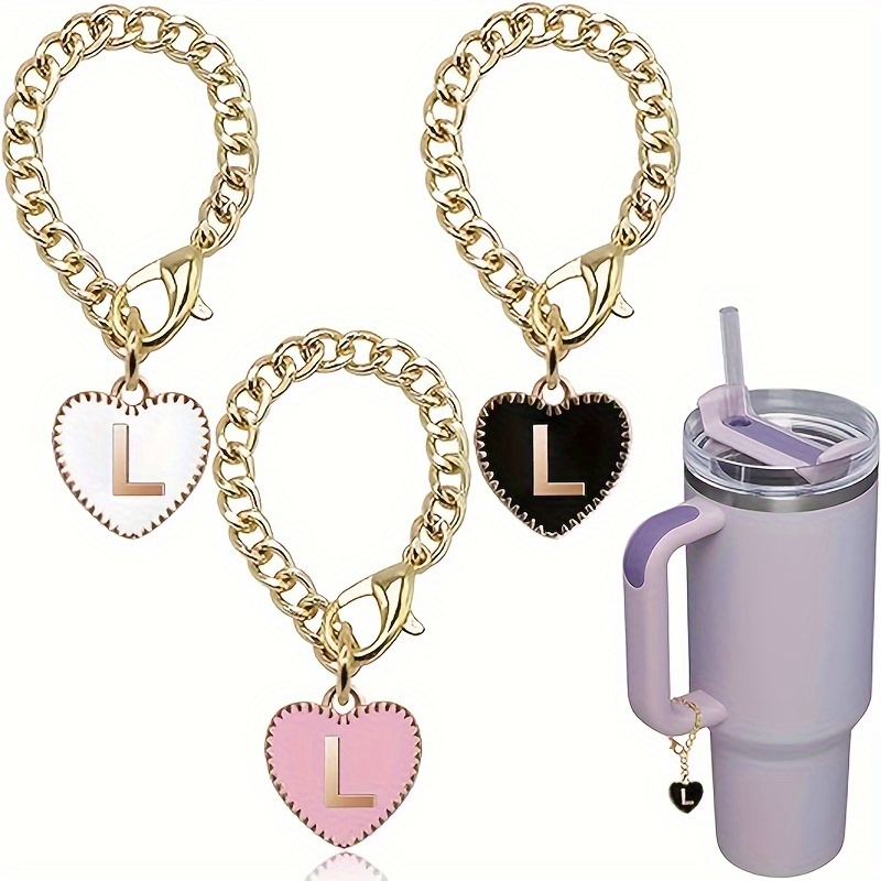 Heart Shaped Letter Charm Accessories Stanley Cup - Temu United Kingdom
