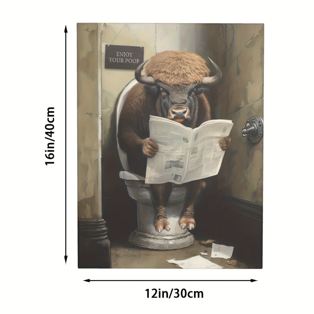 Funny Highland Cow Canvas Wall Art North American - Temu