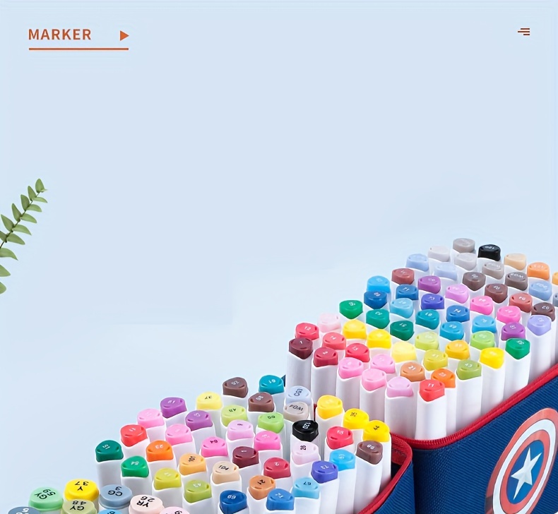 Licensed 30pcs Colorful Markers Set Captain America Spider Man Mickey ...