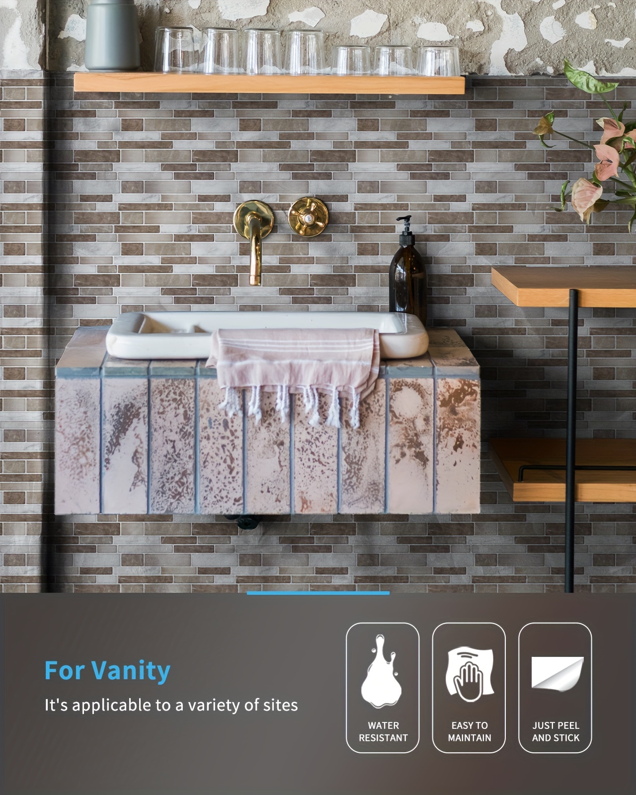 premium peel stick wall panels marble design 3d - Temu