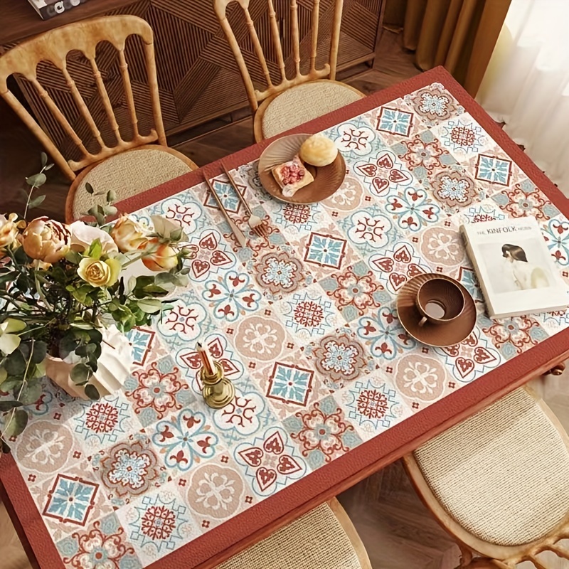 Pvc Table Cloth American Vintage Style Country Tablecloth - Temu