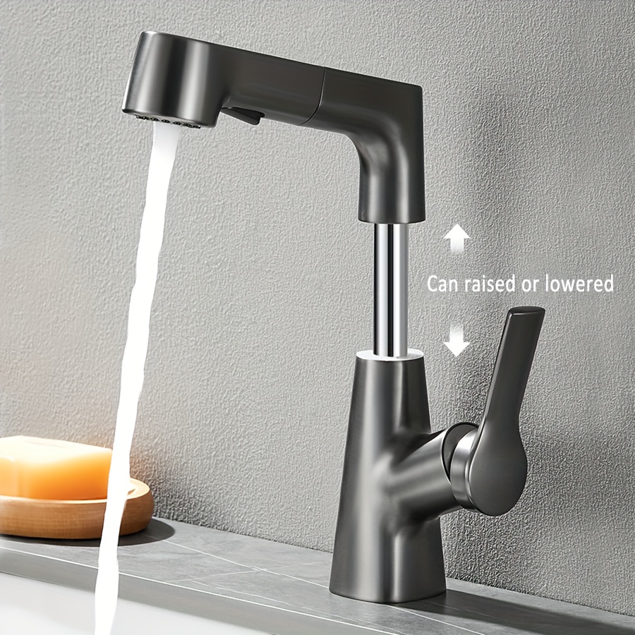 Modern Pull-out Lifting And Lowering Faucet - Dual Mode Water Flow ...
