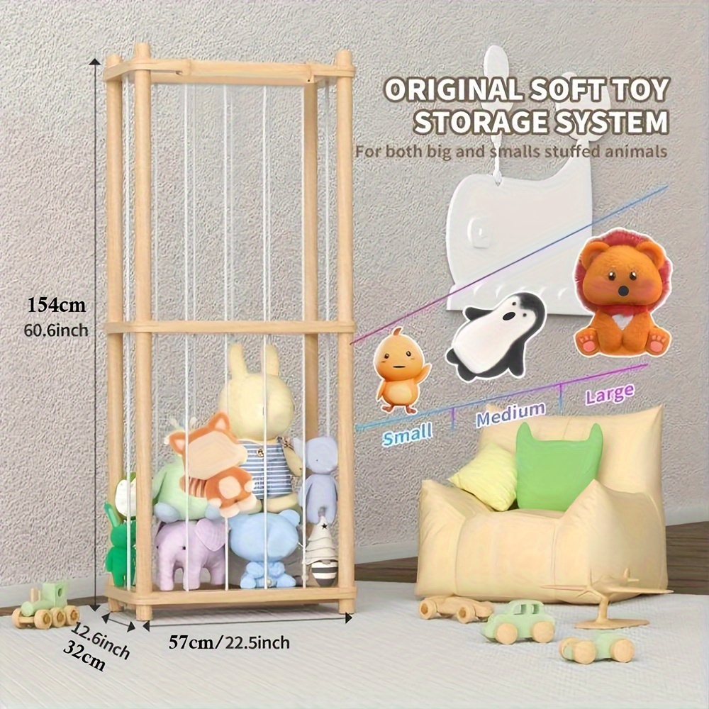 Chic Wooden Doll Shelf Spacious Sturdy Display Plush Toys - Temu