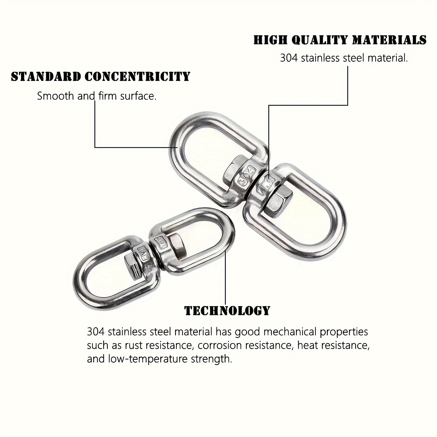 304 Stainless Steel 8 shaped Swivel Connection Ring Five - Temu