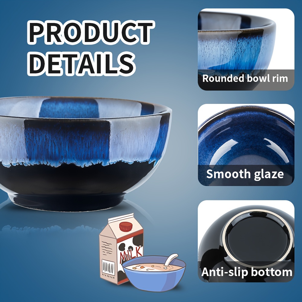 24 Ounce Soup Bowl Set Porcelain Cereal Bowls Microwave - Temu