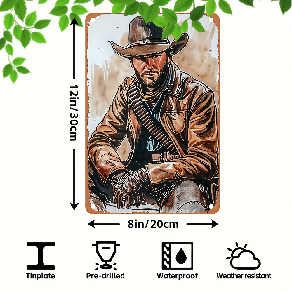 Rustic Western Cowboy Themed Aluminum Decorative Sign Uv - Temu