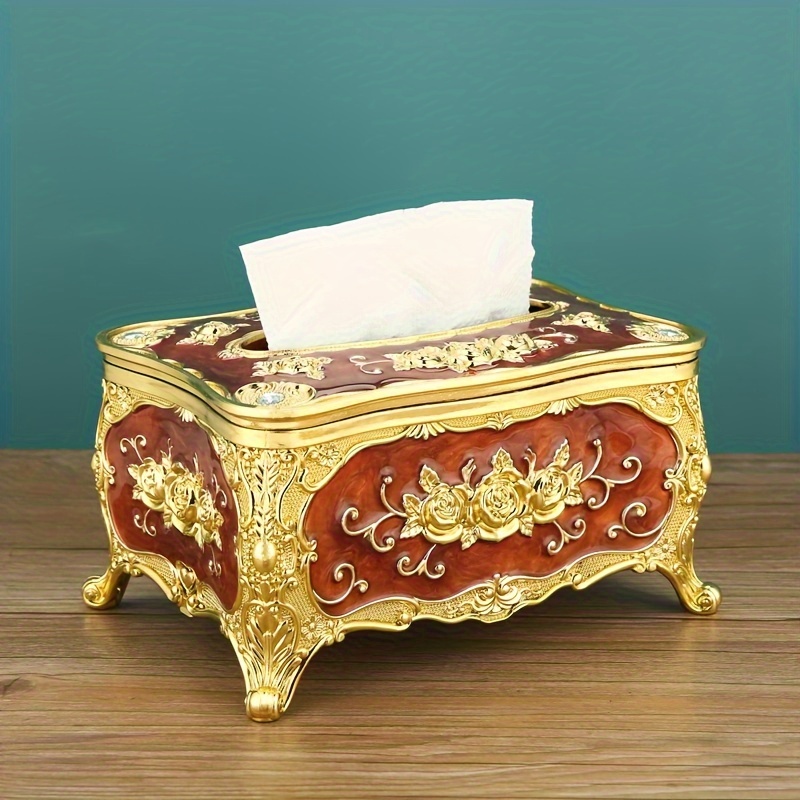 1pc Rose Crown Embossed Tissue Box Luxurious Elegant Design - Temu ...