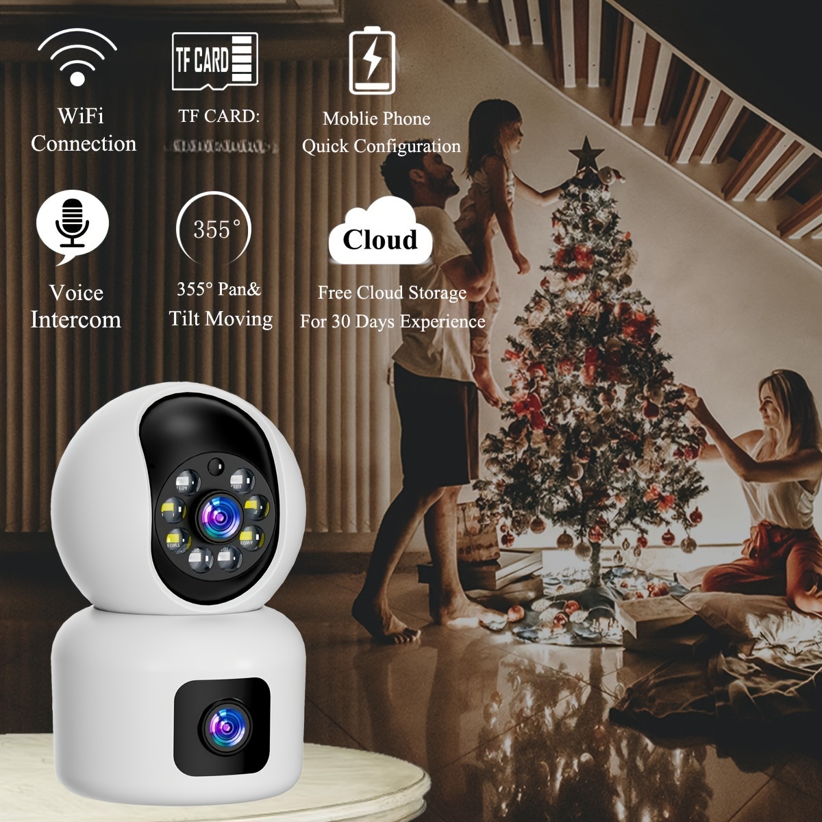 Dual lens Indoor Closed circuit Television - Temu