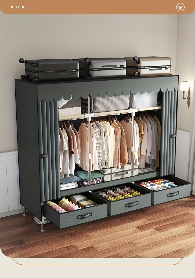 Freestanding Metal Closet Organizer System Drawers Sturdy - Temu