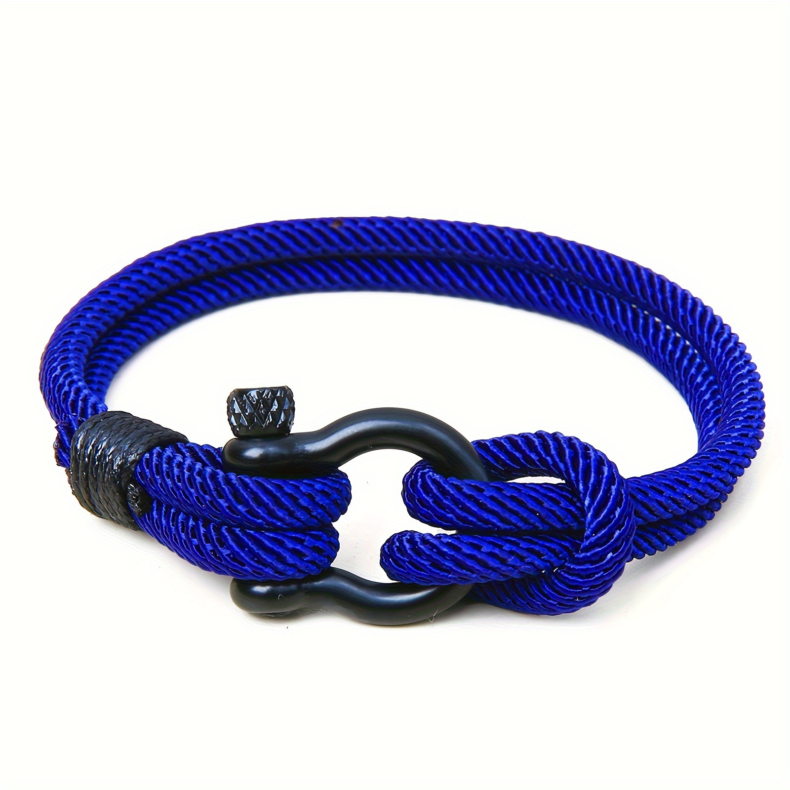 Men Rope Bracelet Stainless Steel Black White Scratch - Temu United Kingdom