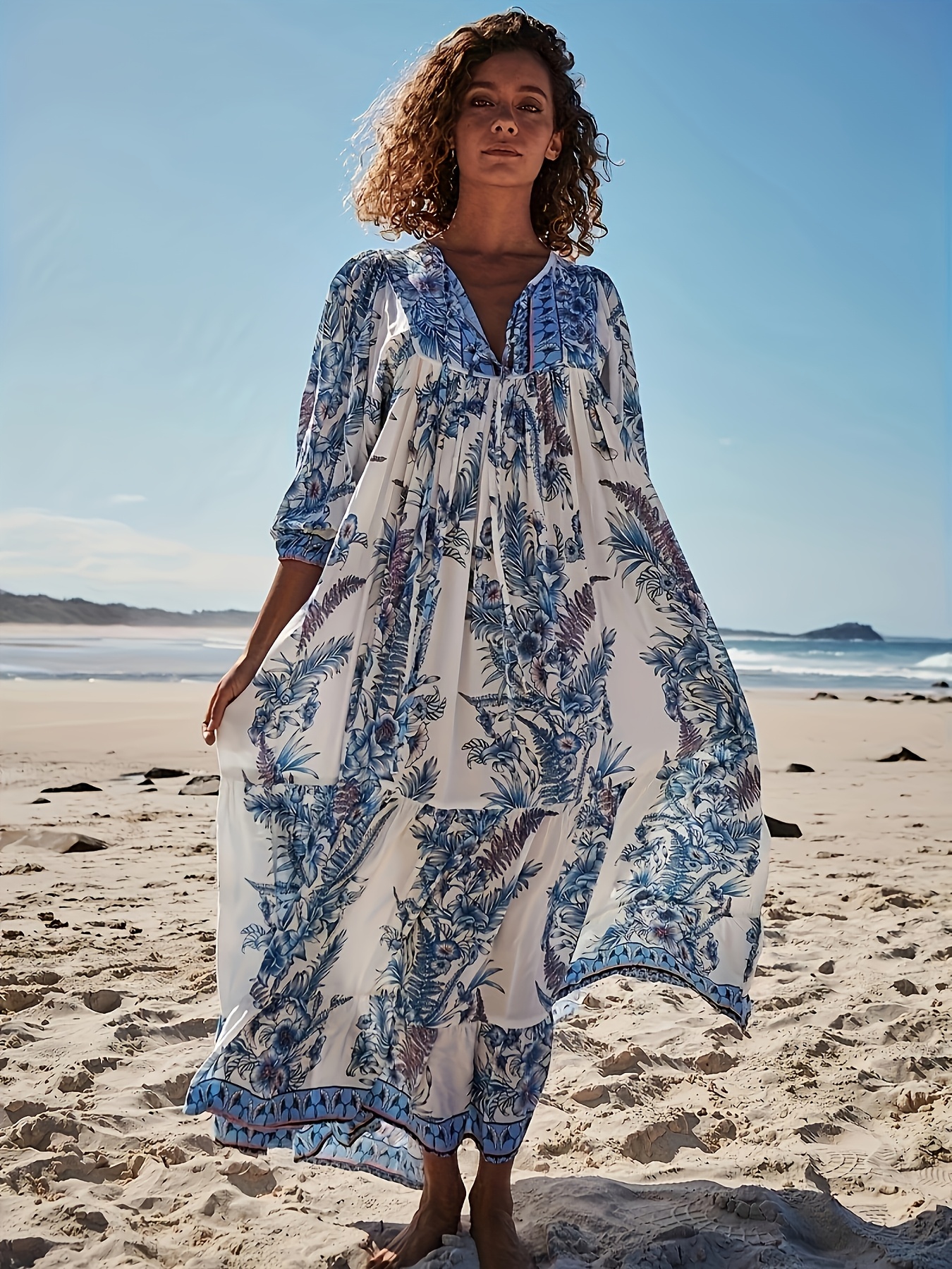 plus size vacation beach dresses sold on Temu United States