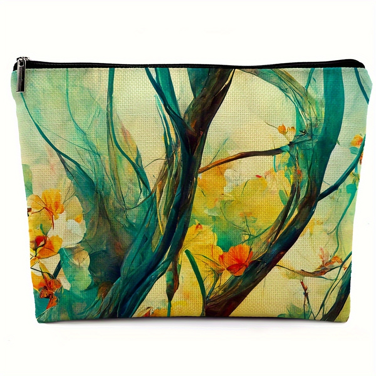 Green Nature Makeup Bag Purse Cyan Green Nature Cosmetic Bag - Temu New ...