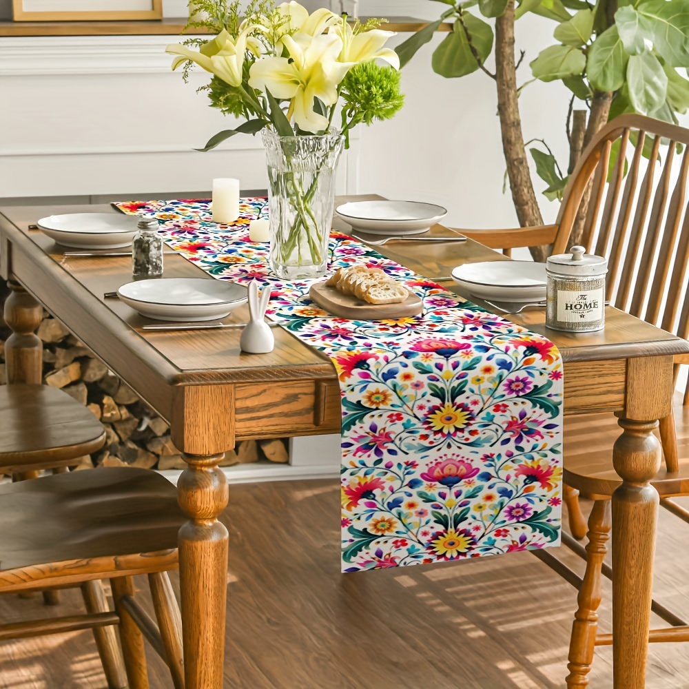 Table Runner Pumpkin Maple Leaf Design - Temu