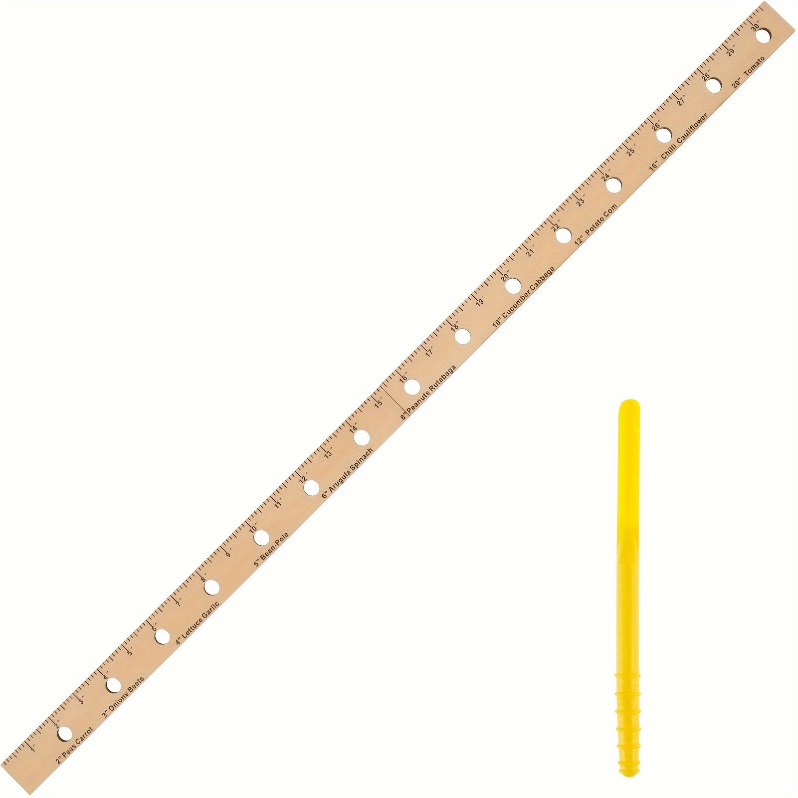 Ensemble Despacement De Graines De Jardin En Bois Avec Dibber Règle De Plantation Portable 