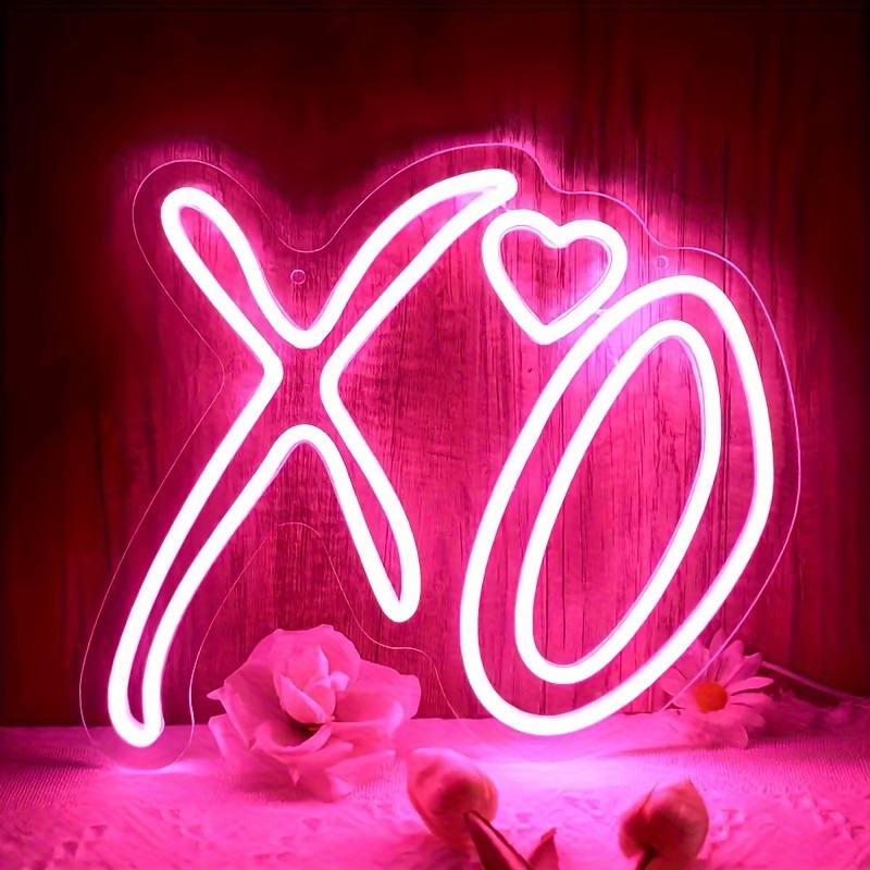 Xo Heart Neon Sign Light Wall Decor Dimmable Led Sign - Temu Ireland
