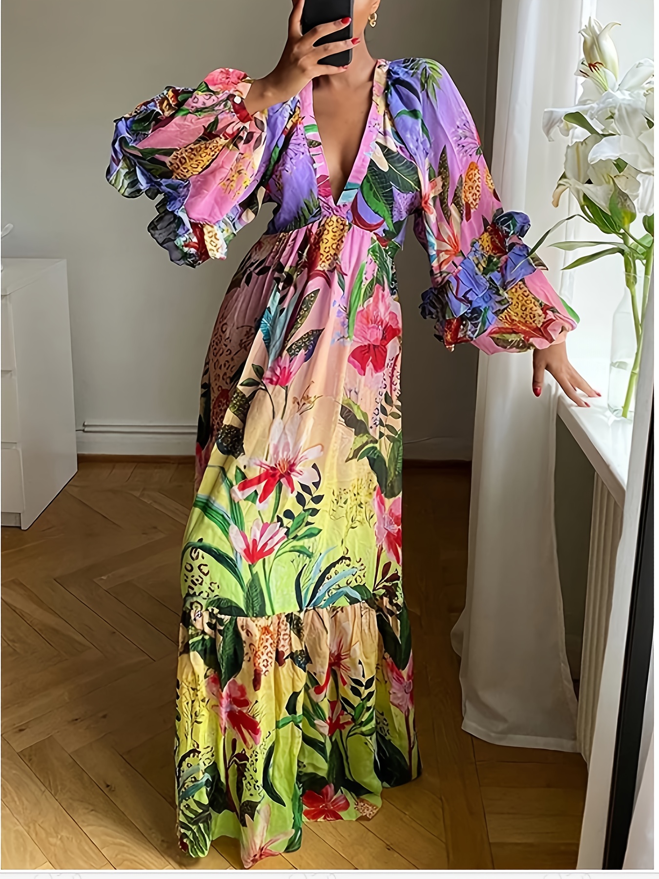 maxi floral dress sold on Temu United States