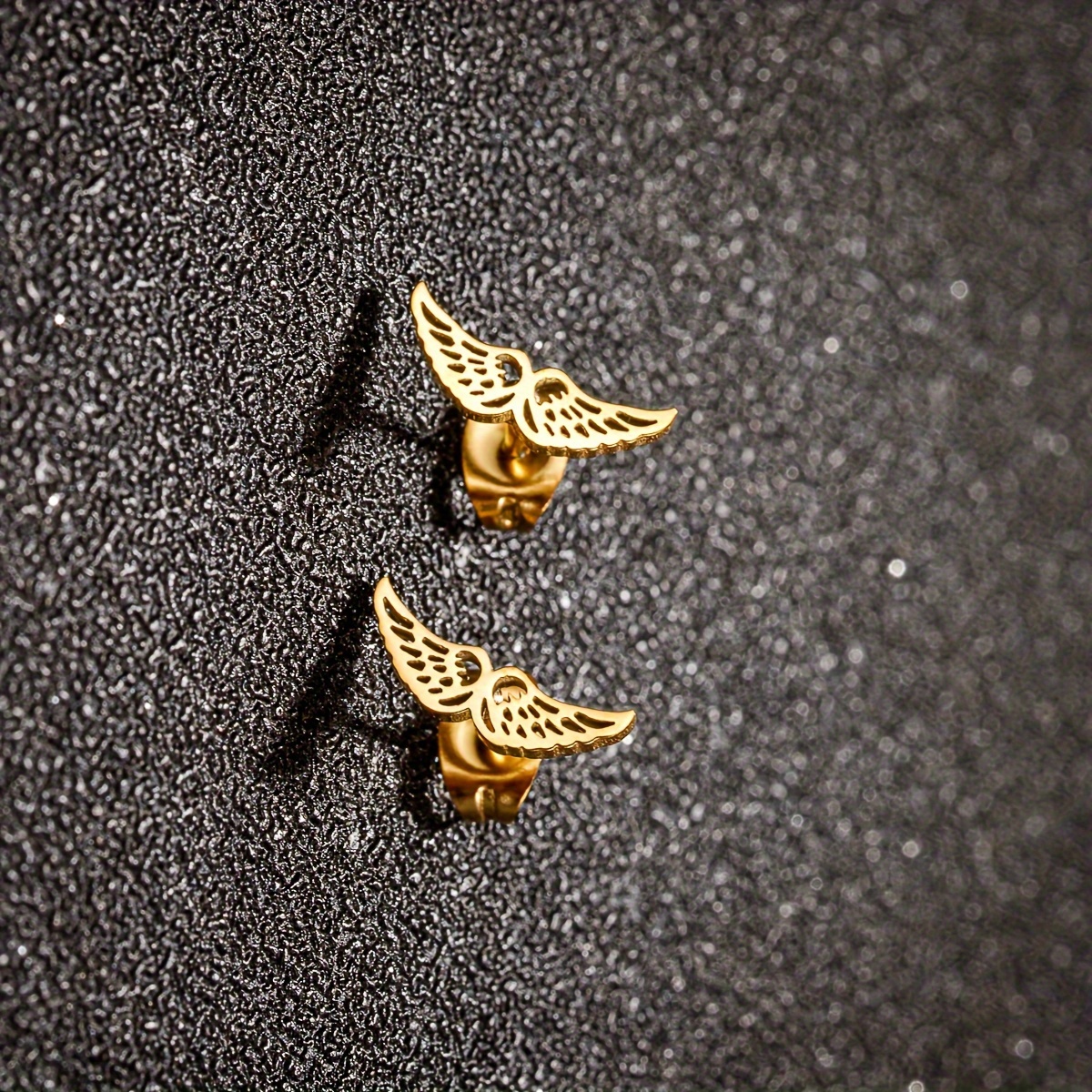 Hollow Angel Wings Stud Earrings Stainless Steel Wing Stud - Temu United Kingdom