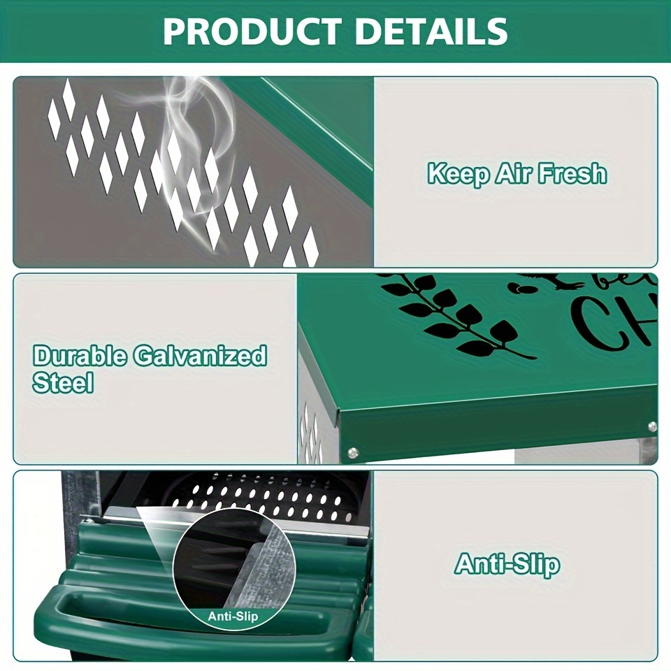 Stainless Steel 3-hole Chicken Nest Box, Heavy-duty Coop Laying Box For ...