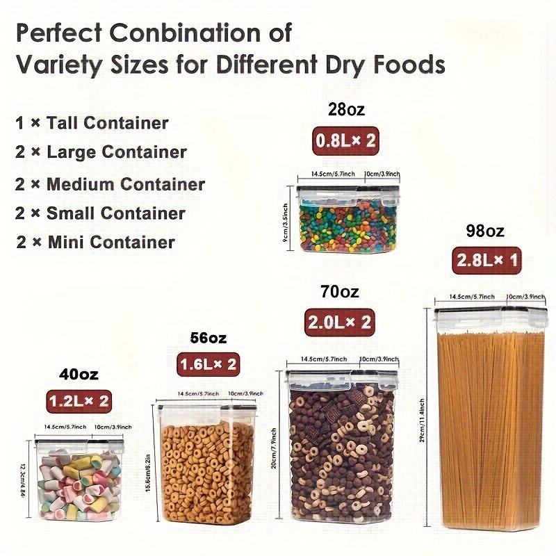 Airtight Food Storage Containers Set Lids Bpa Free Plastic - Temu